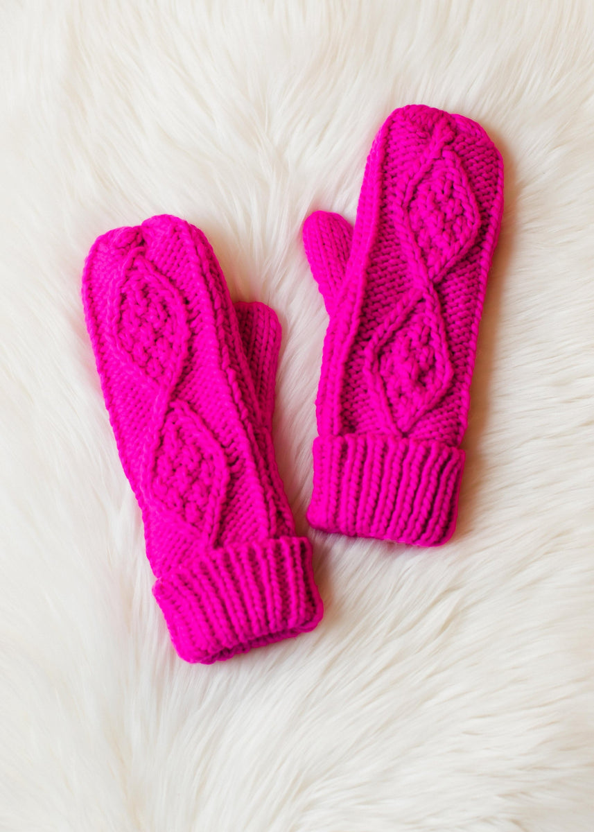 Panache Cuffed Cable Knit Fleece Lined Mittens | Big Sun Beachwear ...